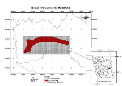 Finite Difference MODFLOW Grid In Geographical Position Download Scientific Diagram