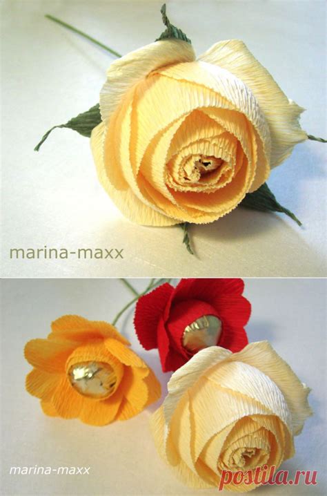 Английская роза из гофрированной бумаги Мастер класс БУКЕТЫ ИЗ КОНФЕТ цветы из бумаги