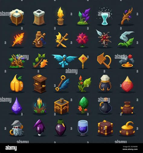 Ui Rpg 2d Game Icons Ai Generated Gold Interface Object Effect Gem Gui Ui Rpg 2d Game Icons