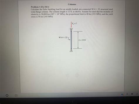 Solved Columns Problem 1 Ex 18 1 Calculate The Euler Chegg Com