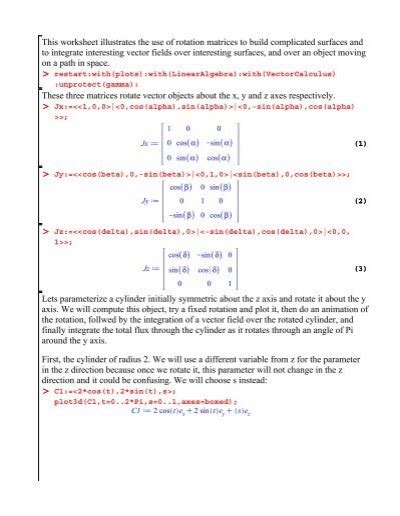 This Worksheet Illustrates The Use Of Rotation Matrices To Build
