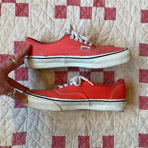 Vintage 1980s Vans Classic Skate Shoes Bright Orange Canvas Sneakers