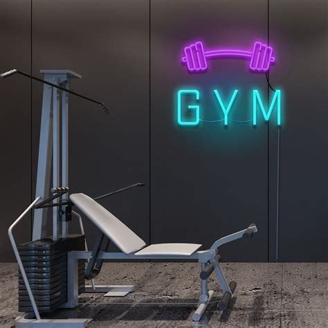 Gym Neon Sign Neon Signs Gym Decor Neon