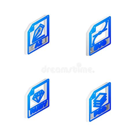 set isometric line svg file document ai ruby and psd icon vector