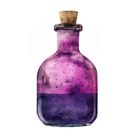 Purple Potion Bottle Illustration Premium Ai Generated Image