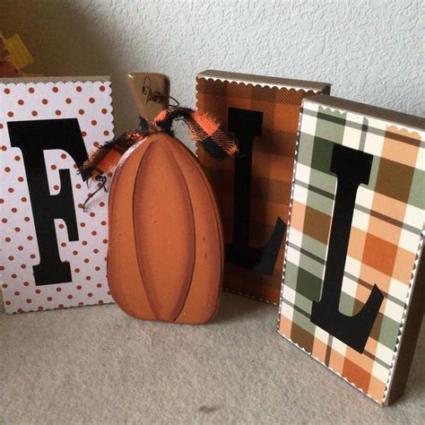 FALL Blocks Fall And Pumpkin Blocks Fall Decor Thanksgiving Etsy