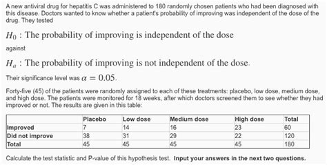 Solved What Is The Test Statistic And P Value Of This Chegg Com