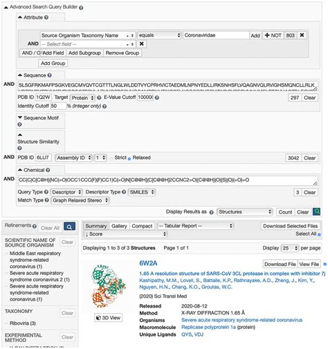 Advanced Search Query Builder Used For A Search Where Source Organism Download Scientific