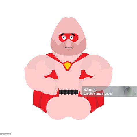 음 경 슈퍼 히어로 마스크와 비옷에 슈퍼 거 시기 강한 벡터 일러스트 남성 성기에 대한 스톡 벡터 아트 및 기타 이미지 남성