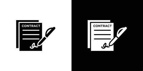 Contract Signing Icon Flat Art Illustration In Outline 50571762 Vector