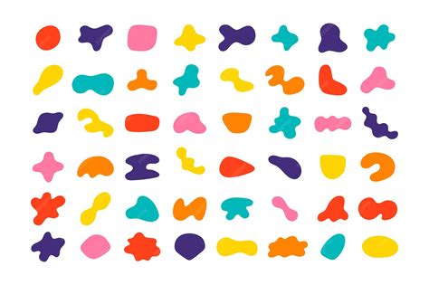 Premium Vector Random Color Abstract Shapes Set Of Organic Blobs Of
