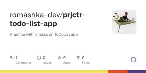 Github Romashka Devprjctr Todo List App Practice With Js Tasks On
