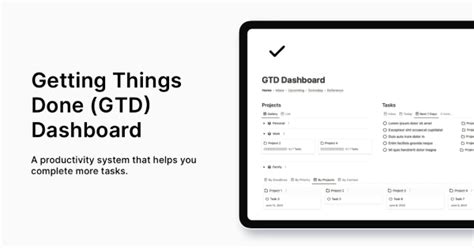 GTD Dashboard Notion Template Stay On Top Of Your Tasks With Easlo