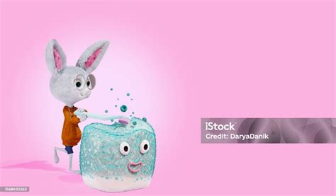 이를 닦는 만화 캐릭터 아이들의 3d 삽화 소아 치과의 개념 재미있는 솜털 토끼가 이빨을 닦고 3d 렌더링 구강 위생 0명에 대한 스톡 사진 및 기타 이미지 Istock