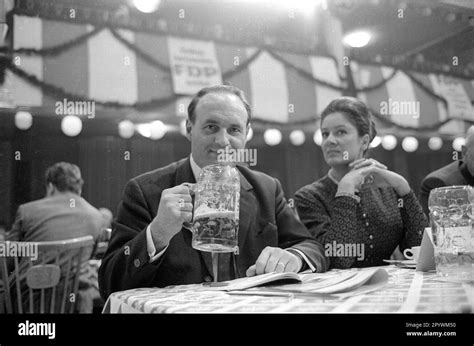 The State Chairman Of The Fdp In Bavaria Klaus Dehler With His Wife Ruth Dehler During A Speech