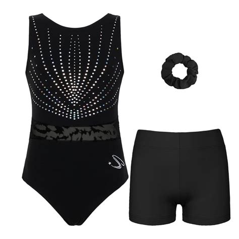 Black Twinkling Sequins Set Flattering Breathable Stretch Joystream