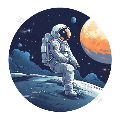 우주에 떠 있는 우주비행사 일러스트 Png Psd 무료 다운로드 Pikbest