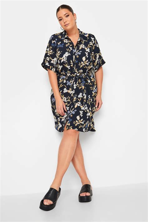 Yours Plus Size Black Floral Shirt Dress Yours Clothing