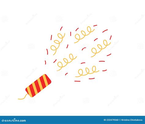 Exploding Party Popper With Confetti Illustration Of Celebration Stock Vector Illustration Of