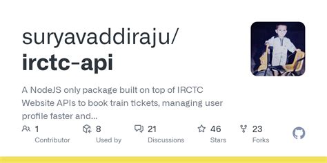 GitHub Suryavaddiraju Irctc Api A NodeJS Only Package Built On Top Of IRCTC Website APIs To