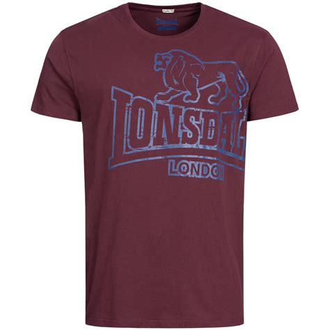 Футболка Lonsdale, размер 50, цвет бордовый, 100% хлопок - купить по ...