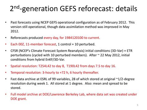 Ppt Gefs Reforecasts A Data Set Suitable For Initializing