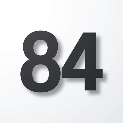 84 Number Eightyfour Icon With Shadow On White Background Stock ...