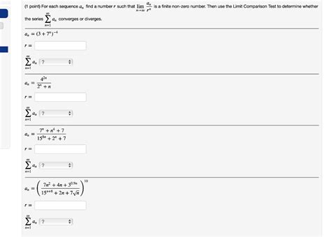 Solved Point For Each Sequence A Find A Number R Such Chegg