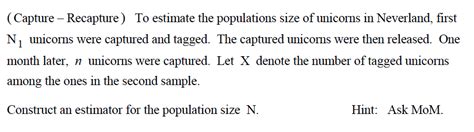 Solved Capture Recapture To Estimate The Populations