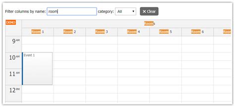 Javascript Resource Calendar Column Filtering Daypilot Code