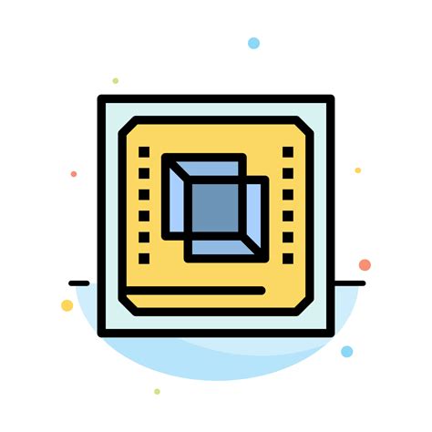 chip computer cpu hardware processor abstract flat color icon template