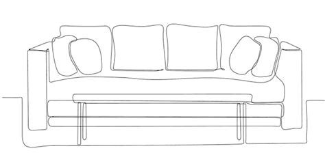 Premium Vector Drawing Of One Line Sofa Living Room Sofa Modern And Simple