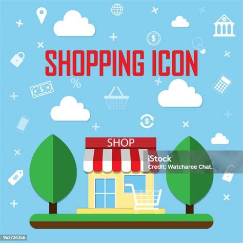 화이트 아이콘 벡터 일러스트 레이 션과 그래픽 디자인 쇼핑 및 전자 상거래 개념에 대한 스톡 벡터 아트 및 기타 이미지 개념