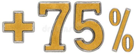 Percent Benefits Plus 75 Seventy Five Percent Numerals Isolate Stock