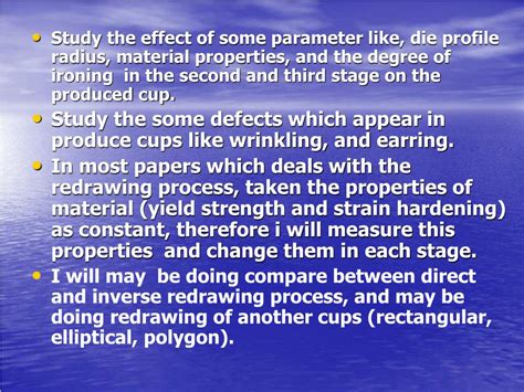 Ppt Finite Element Analysis Of Multi Stage Deep Drawing Process By Hussien Ali Salman