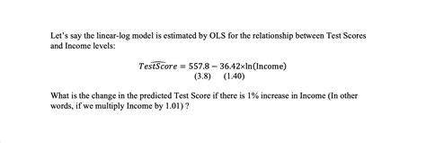 Solved Let S Say The Linear Log Model Is Estimated By OLS Chegg Com