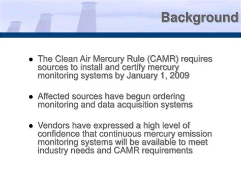 Ppt Mercury Emissions Monitoring Under Camr Powerpoint Presentation Free Download Id339888