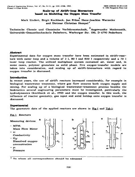 Pdf Scale Up Of Airlift Loop Bioreactors Based On Modelling The Oxygen Mass Transfer Dokumen