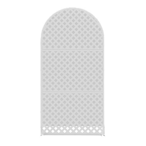 6 Ft X 3 Ft Arch Privacy Fence Screen White Galvanized Metal For Garden Fence In Rhombic