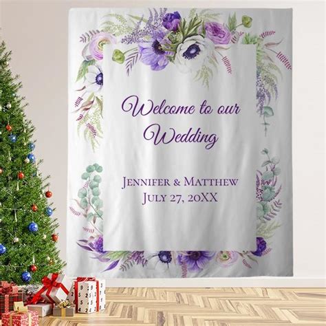 Buy Purple Lavender And White Anemones Floral Customized Vinyl Flex Print