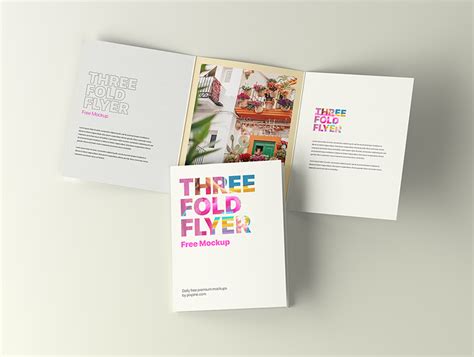 Free Three Fold Flyer Mockup Ocean Mockups
