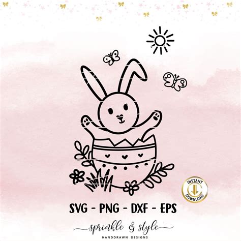 happy easter digi stamp plotter file svg png dxf plotter file eggs