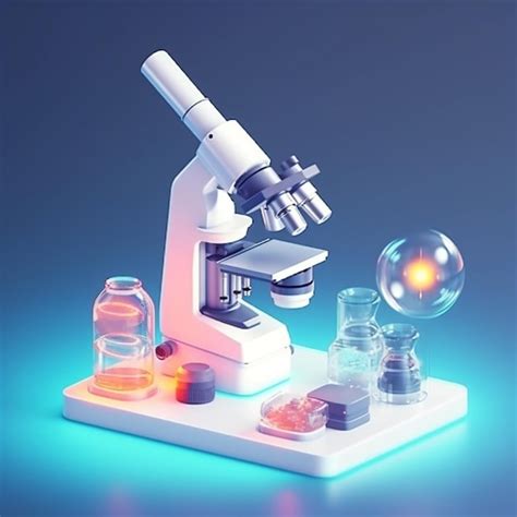 Premium Photo A Close Up Of A Microscope With A Light Bulb And A