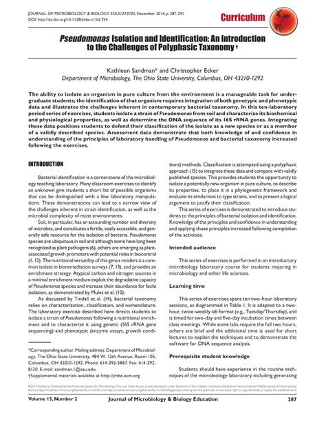 Pdf Pseudomonas Isolation And Identification An Introduction To The Challenges Of Polyphasic