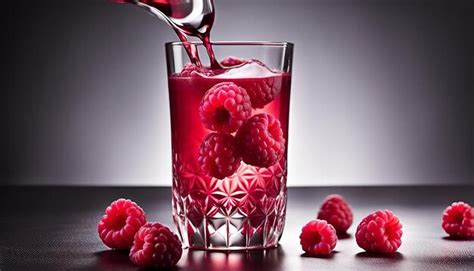 Organic Raspberry Juice In Glass Premium Ai Generated Image