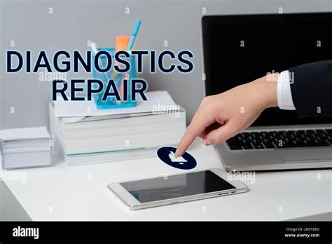 Sign Displaying Diagnostics Repaira Program Or Routine That Helps A