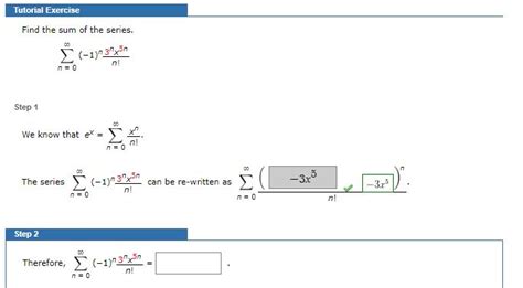 Solved Tutorial Exercise Find the sum of the series Ü Chegg com