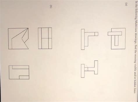 solved in the following multiview drawings find the missing