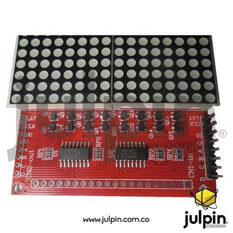 matriz de puntos led 16 x 16 con cables y pines para arduino