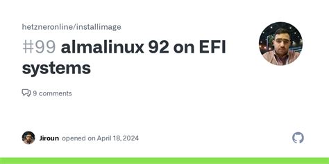 Almalinux 92 On Efi Systems · Issue 99 · Hetzneronlineinstallimage